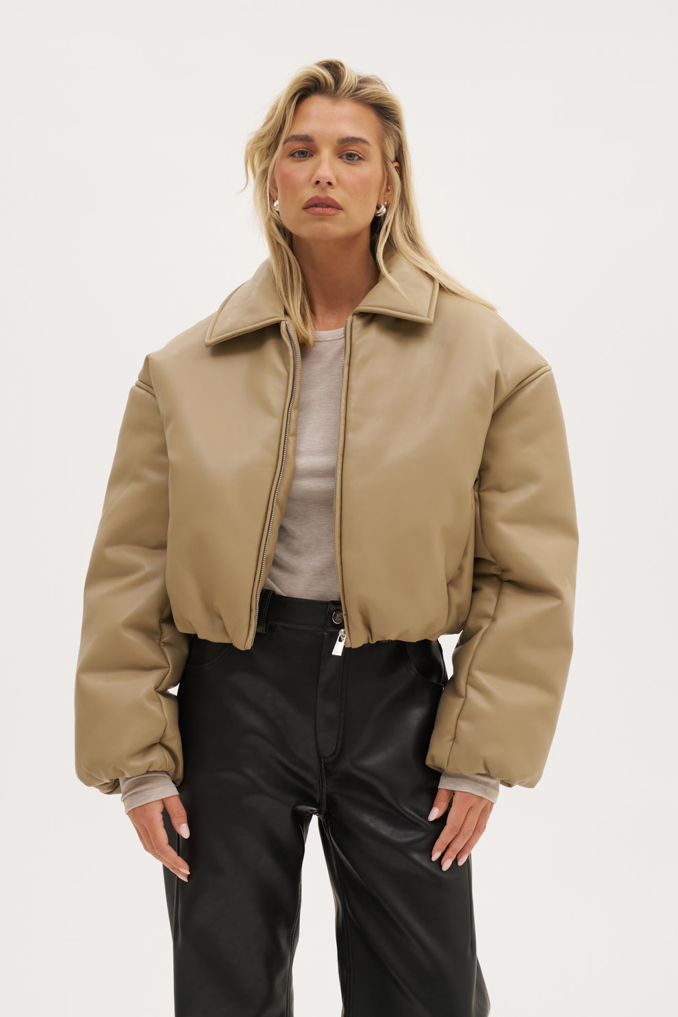 Aspen Puffer Jacket - Beige – Maebe